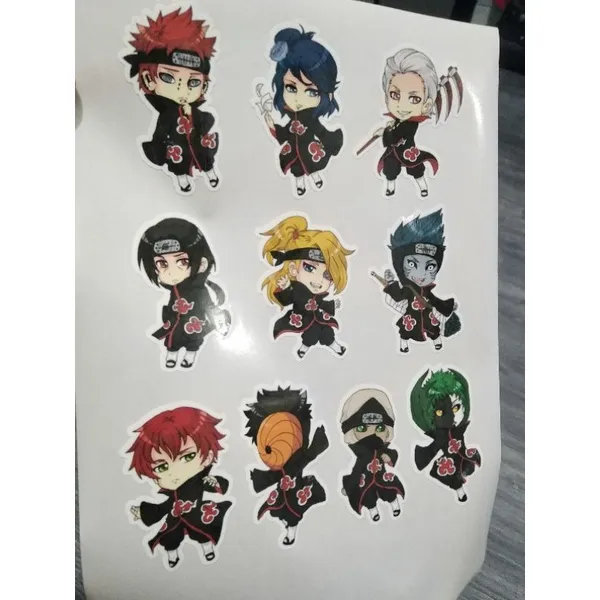 HM 10pcs set Akatsuki Chibi Naruto Premium Vynil Sticker Waterproof ...