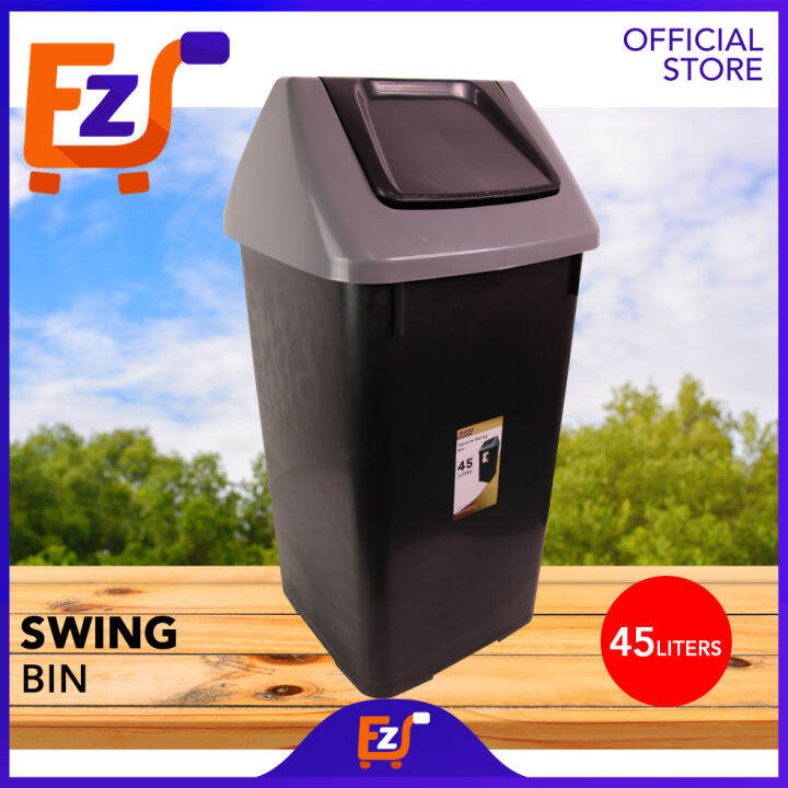 EZ DEAL | Nikko 45-Liter Square Swing Trash Bin Durable Plastic ...