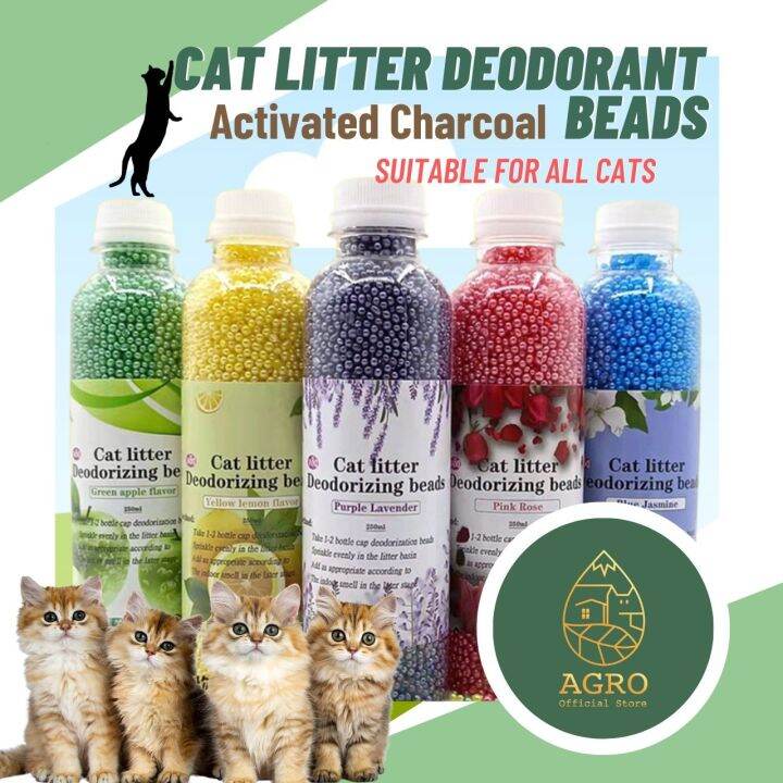 Cat Litter Deodorant Beads Activated Charcoal Tofu Stink Absorb Cat ...
