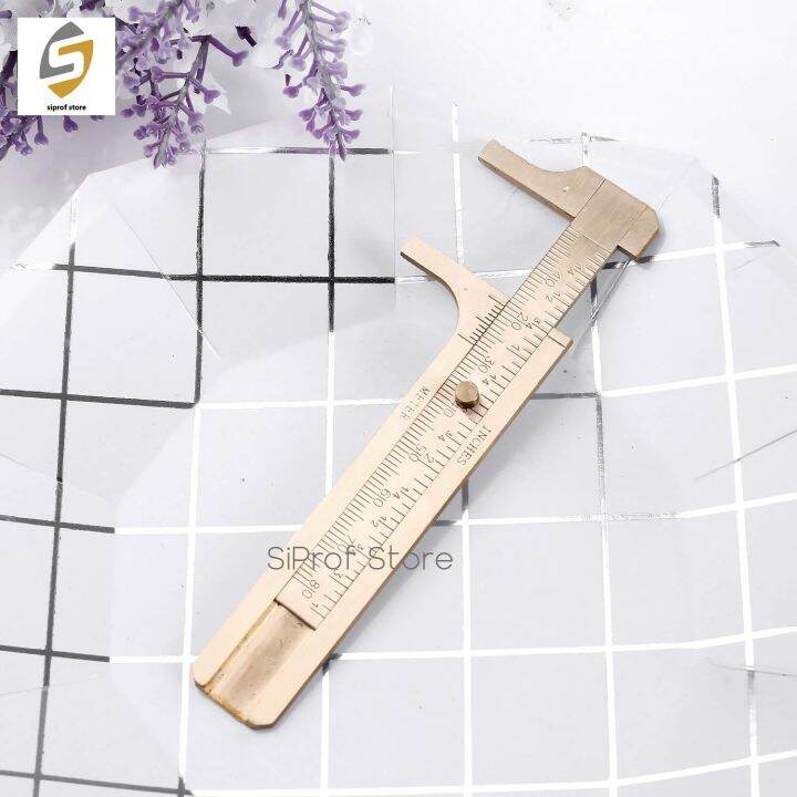 Pengukur Geser Kuningan Mini Caliper 80Mm/100Mm, Alat Pengukuran Saku Portabel Kaliper Vernier ...