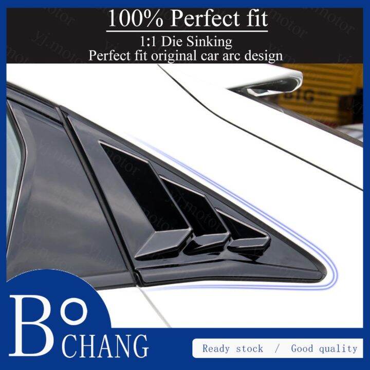 2016 - 2021 Honda Civic Fc Rear Triangle Side Window Cover Louvre Gloss ...