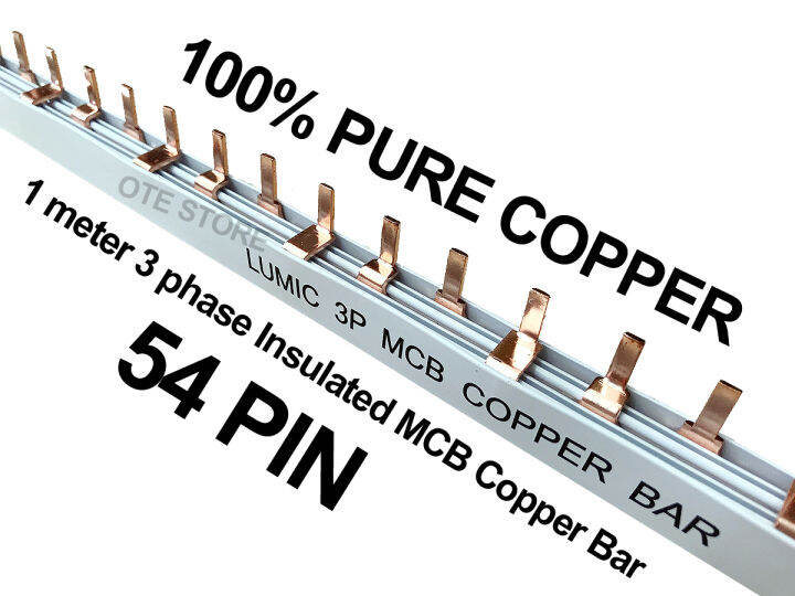 Lumic 1 Meter Three Phase Insulated Copper MCB Bar 100% PURE Copper ...