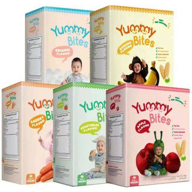 YUMMY BITES Baby Rice Cracker Crackers 50gr 50 gr / Snack Bayi ...