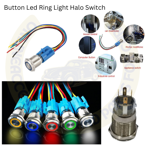 OAPC 19mm Metal Switch Button Led Ring Light Momentary Button Halo ...