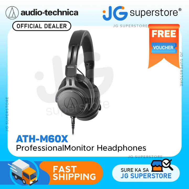 Audio Technica ATH-M60x Professional Studio Monitor Headphones (Black ...