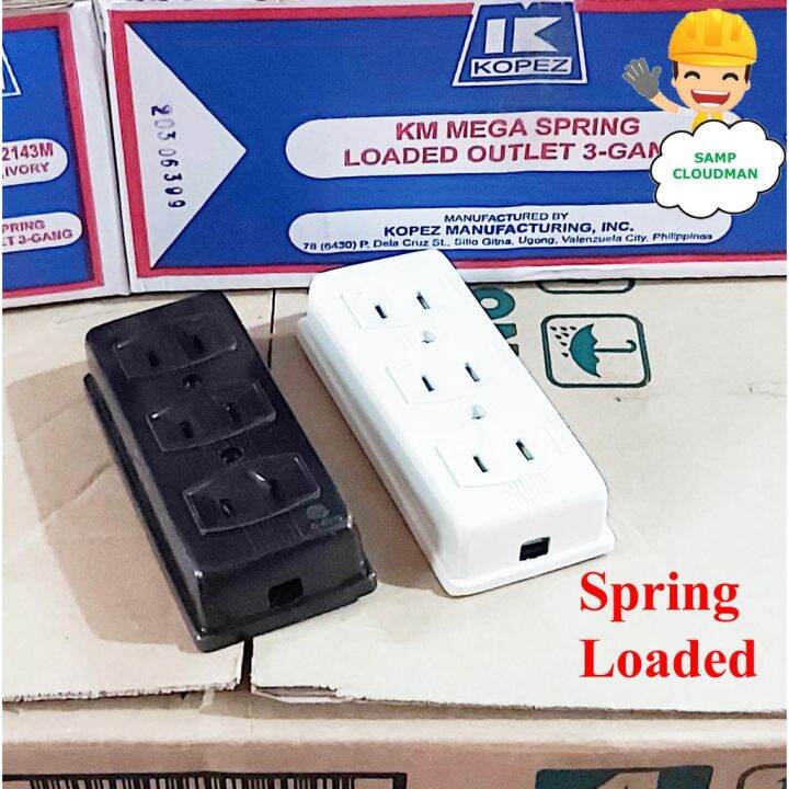 ☁Kopez Spring Loaded 3 or 4 Gang Outlet Surface Type Extension Outlet ...