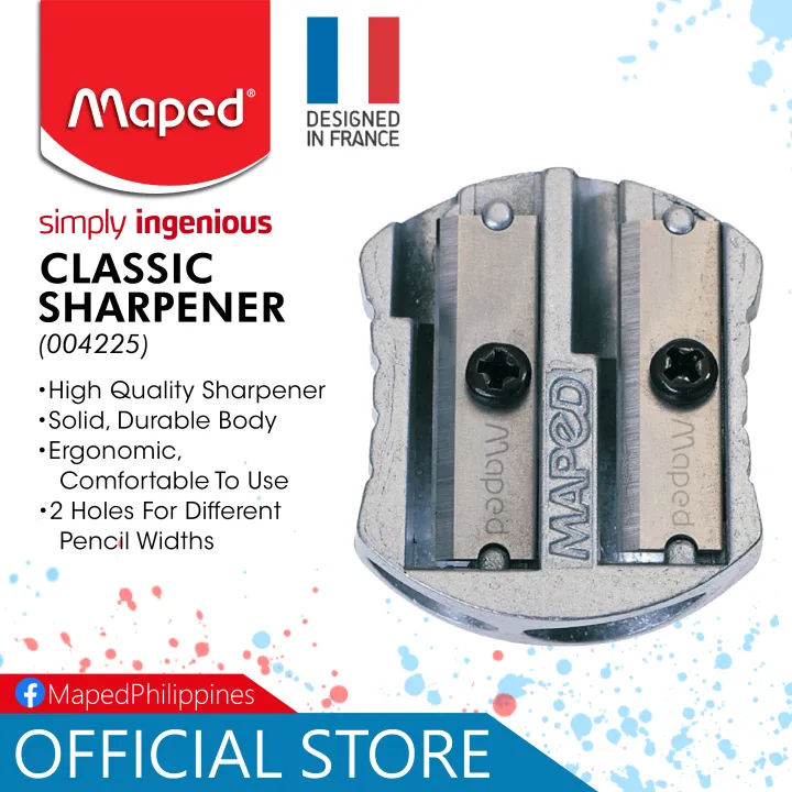MAPED Classic Pencil Sharpener | 2-holes | Silver | 006700 | Lazada PH
