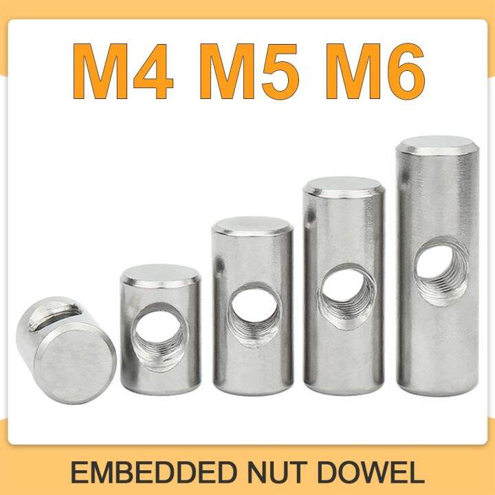 M4 M5 M6 304 Stainless Steel Cross Hole Barrel Nut Bolts Cylindrical