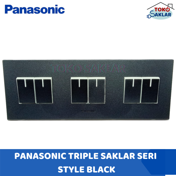 Panasonic Saklar Seri Triple Style Black Tanam Saklar Hitam Minimalis ...
