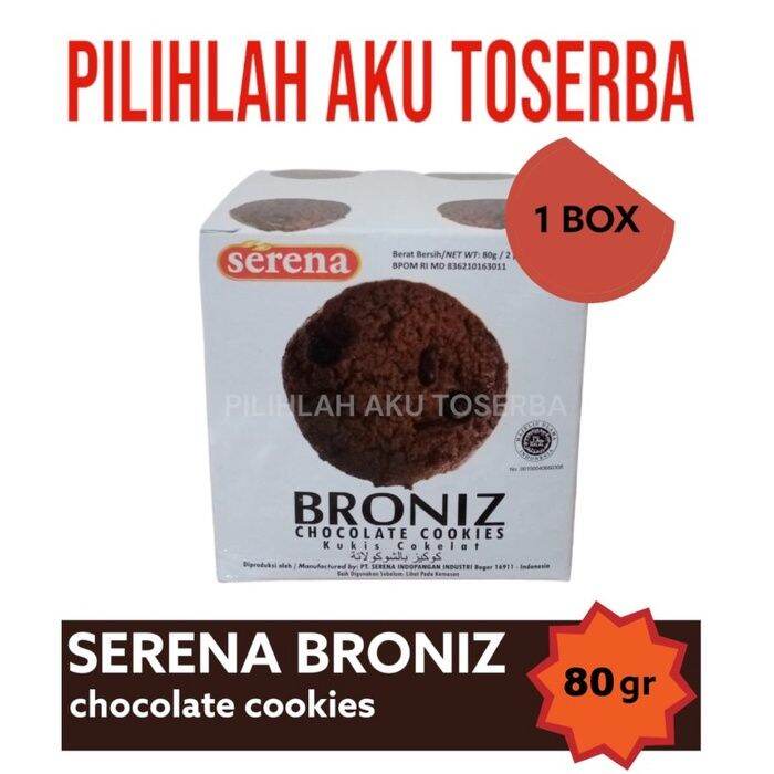 Biskuit Serena BRONIZ CHOCOLATE COOKIES Choco Chip - ( HARGA 1 BOX ...