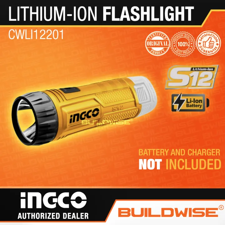 Ingco Lithium-Ion Flashlight 12V 1.5Ah CWLI1201 (UNIT ONLY)「BUILDWISE ...