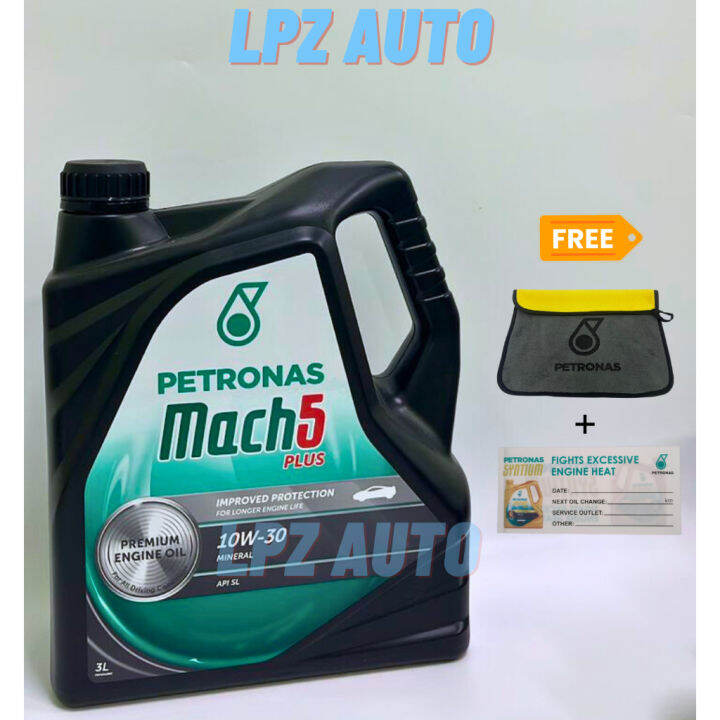 Petronas Mach 5 PLUS 10W-30 10W30 SN/CF Engine Oil 3L - Minyak Hitam 3Litres | Lazada