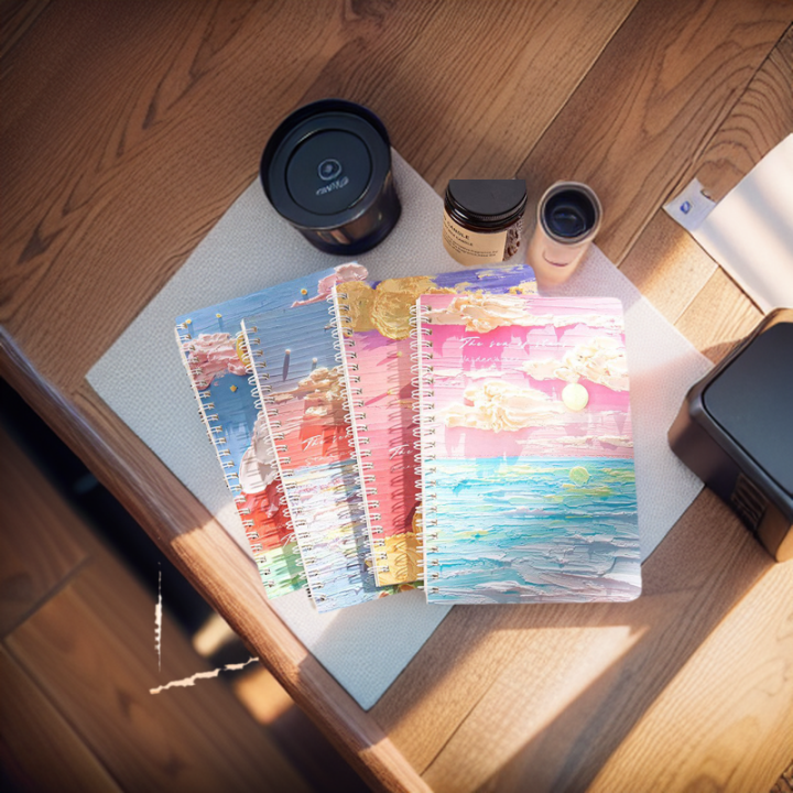 60Sheets A5 Coil Book Student Portable Simple Horizontal Line Notebook ...