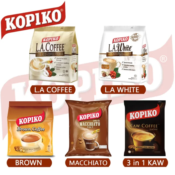 KOPIKO Coffee Kopiko Extra Kaw Kopi L.A. 3in1 Instant Coffee Low Acid ...