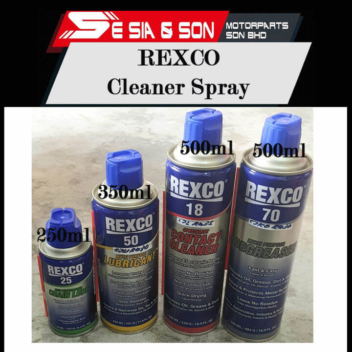 REXCO 25 Chain Lube 50 Lubricants 18 Contact Cleaner 70 Degreaser | Lazada