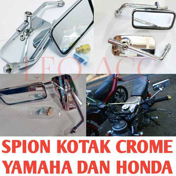 Spion kotak chrome universal spion variasi Honda Yamaha Suzuki ANTI ...