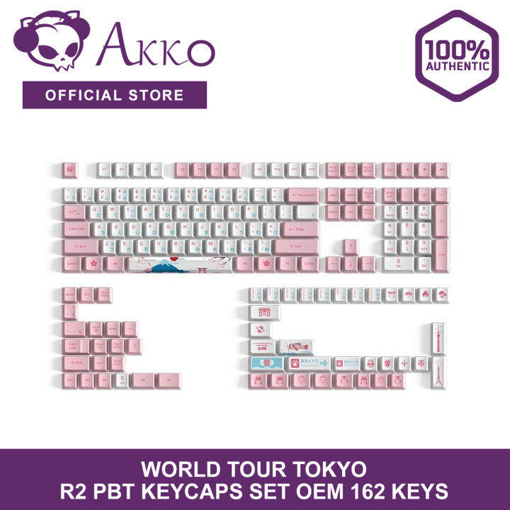Akko World Tour Tokyo R2 PBT Keycaps Set OEM 162 Keys | Lazada PH