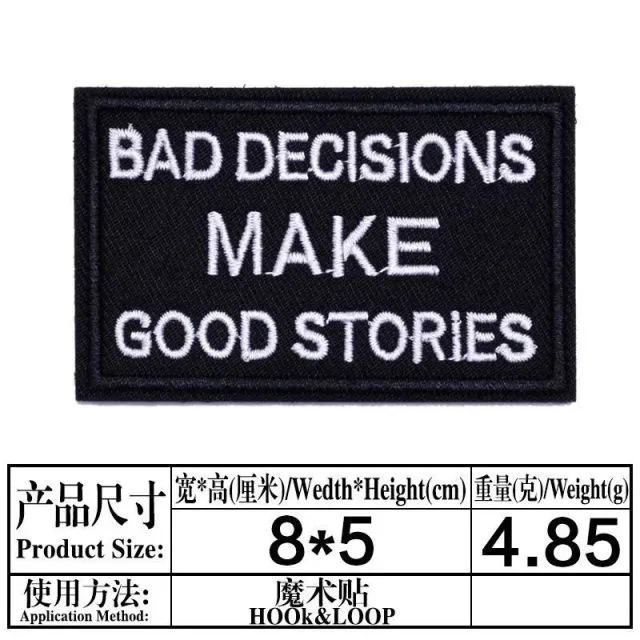 Velcro Patch ยุทธวิธี Morale Slogans กองทัพทหารป้ายป้ายปักสติกเกอร์ ...