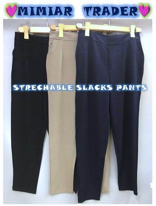 Restock! Women's Office Uniform Slacks Strechable & Garter Back No ...