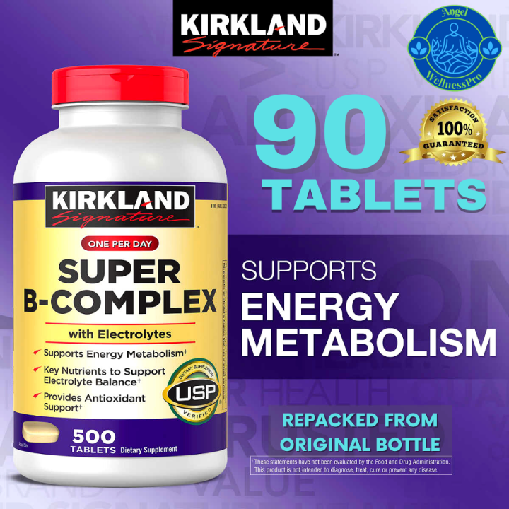 Kirkland Signature Super B Complex with Vitamin C- 90 Tablets ...