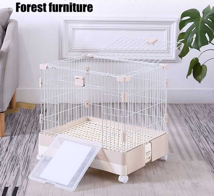 Rabbit cage home indoor automatic manure removal Pet nest villa extra ...