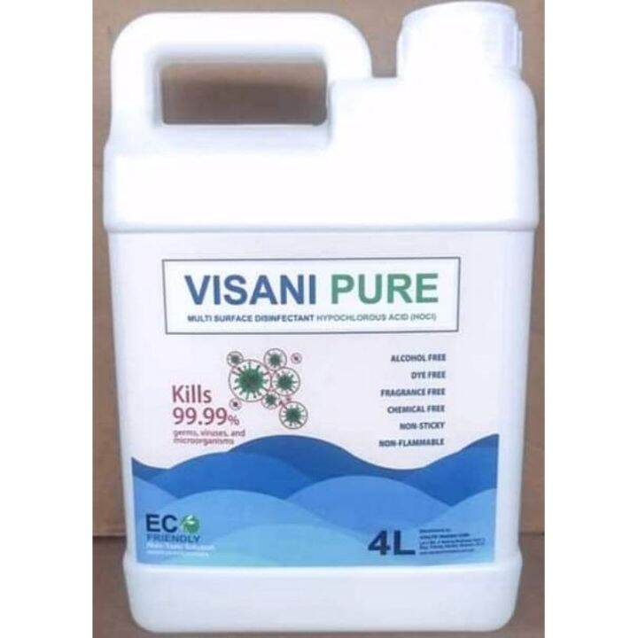 4 Liters Visani Pure Multi Surface Disinfectant Hypochlorous Acid (HOCI ...