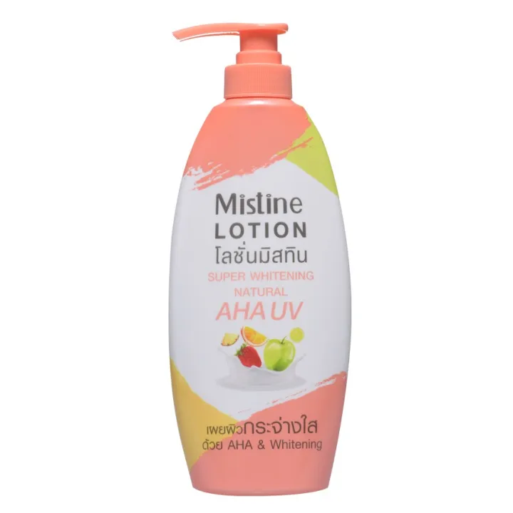 โลชั่นมิสทินซุปเปอร์ไวท์เทนนิ่งAHA Mistine Super Whitening Natural AHA UV Lotion 400 ml | Lazada ...