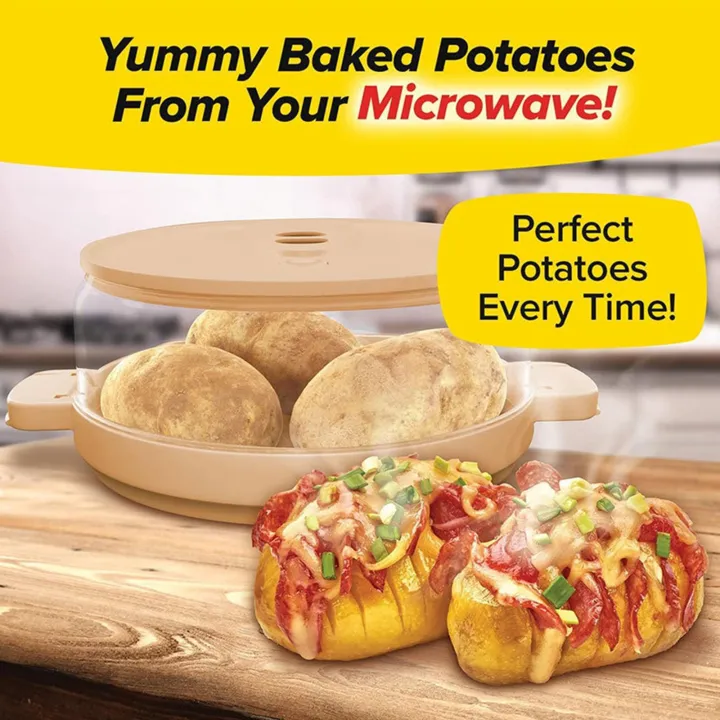 Yummy Can Potatoes Plastic Bake Widgets Microwave Oven Potato Bacon Pot ...