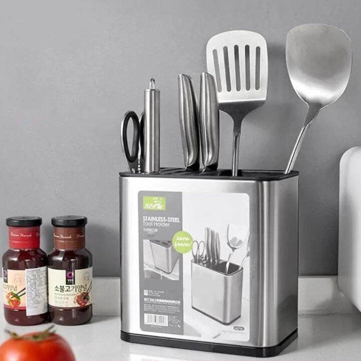 Stainless Steel Tool Holder Organizer Tidy Drains Water for Kitchen ...