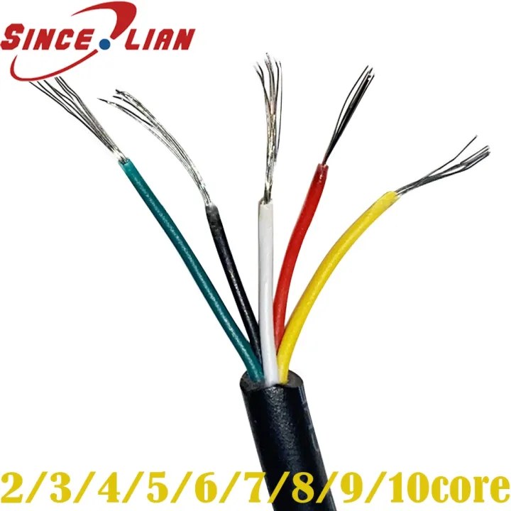 Tin-plated Oxygen-free Copper Cable Sheathed Wire 26AWG 28AWG 2 core 3 ...