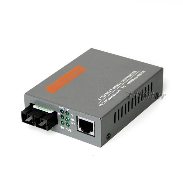 Gigabit 10/100/1000Mbps fiber optic media converter Gigabit Transceiver HTB-GS-03 2 SC Port ...