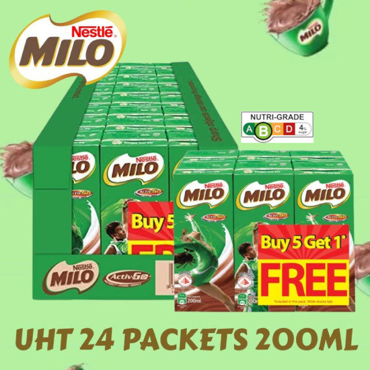 [Nestle] SG MILO Original 200ml x 24 Packs / Less Sugar 200ml x 24 ...