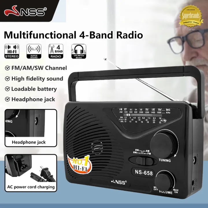 [COD]NSS Multifunctional 4 Band Radio AM FM rechargeable high fidelity ...
