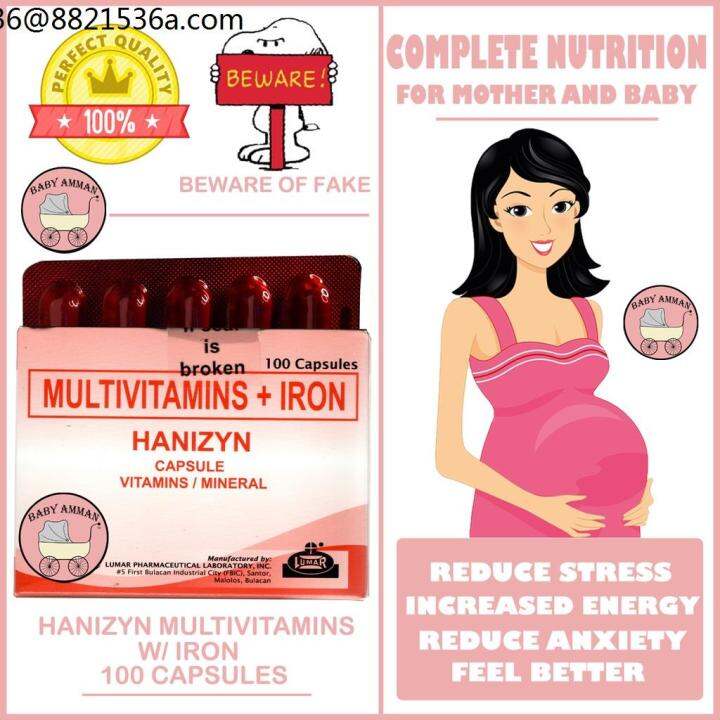 vitamin hanizyn multivitamins with iron 100s capsule (Hanizyn) | Lazada PH