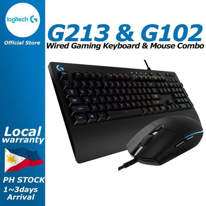 【PH STOCK COD】Logitech G213 Prodigy RGB Gaming Keyboard G102 Prodigy Gaming Mouse Mosue Pad ...