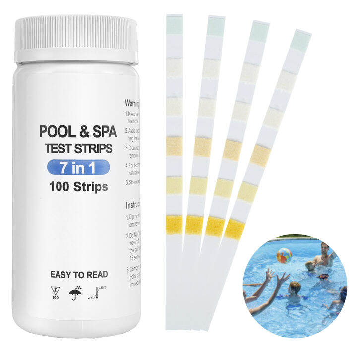 7- In-1 Chlorine Test Strips Hot Tub Spa Swimming Pool Home Water Ph ...