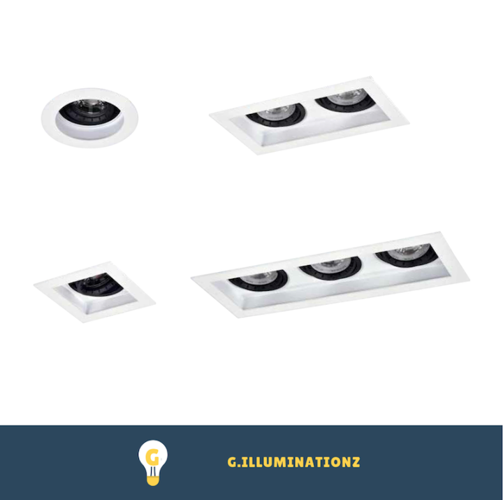 Single / Double / Triple GU10 Downlight Fitting / Modern Recessed LED ...