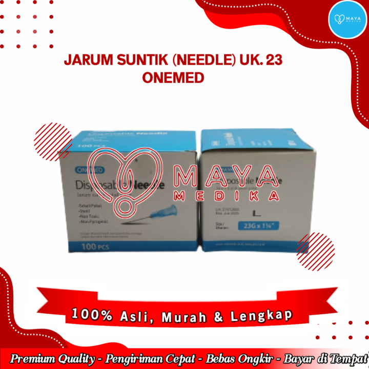 Jarum Suntik 23G Disposable Needle isi 100 pcs OneMed | Lazada Indonesia