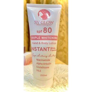 【READY STOCK】 ♚Sy Glow Triple Whitening Instant White spf 80 (200ml) | Lazada PH