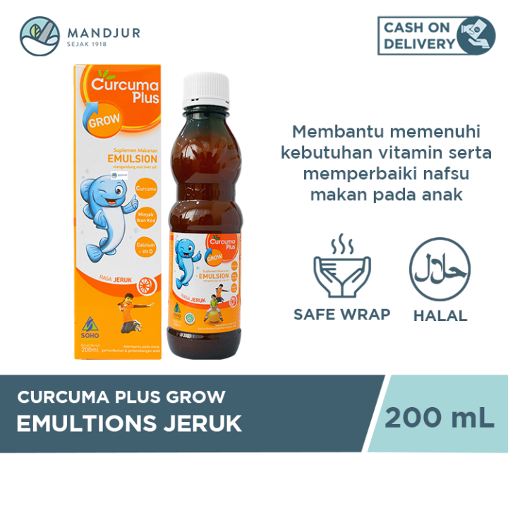 Curcuma Plus Grow Emulsion Rasa Jeruk 200 mL - Suplemen Kesehatan Anak ...