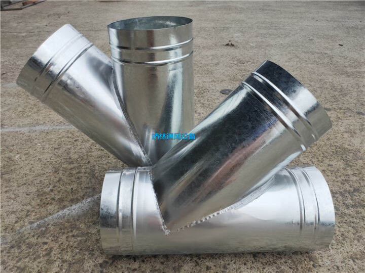 Spiral duct, the tee joint of the tin-coated air duct, is connected to ...