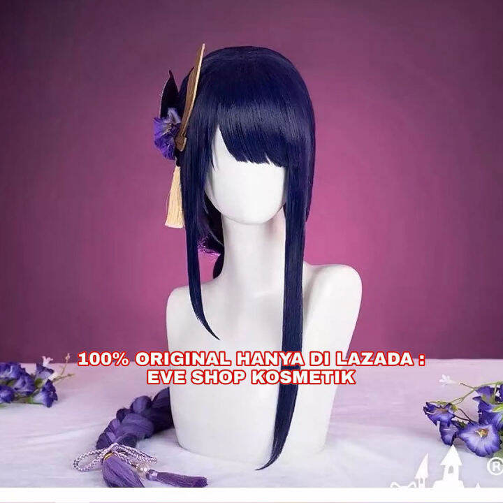 RAMBUT PALSU WIG CEWE CEWEK WANITA PANJANG LURUS PANJANG BIRU HITAM WIG ...