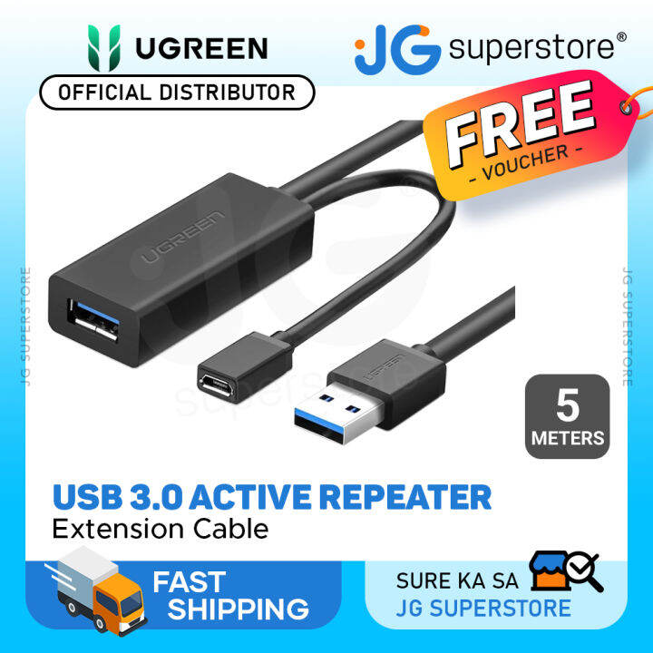 UGREEN 2-in-1 USB 3.0 A Male to Female + Micro USB Active Repeater 5 ...