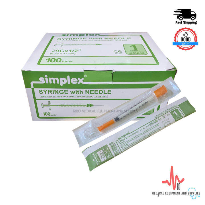 Simplex Insulin Syringe G29 - 100pcs/box | Lazada PH