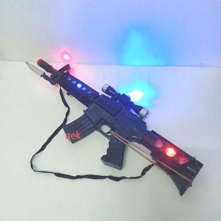 ปืนใส่ถ่าน SUPER FLASH GUN LIGHT & SOUND ACTION WITH RED LASER ( B/O ...