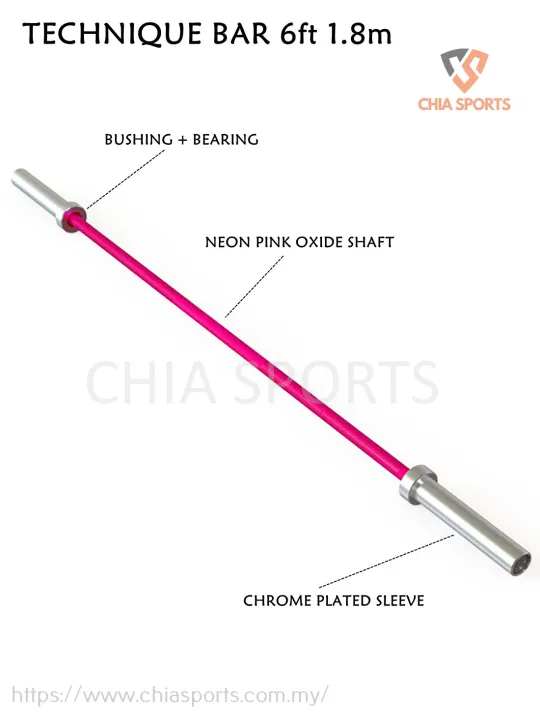 Technique Bar Olympic Barbell 8.75kg 1.8m 5cm Max Load 250lb Long ...