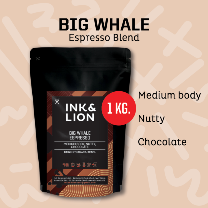เมล็ดกาแฟคั่วกลาง Big Whale Espresso Blend 200g. - INK & LION Coffee Roasters | Lazada.co.th