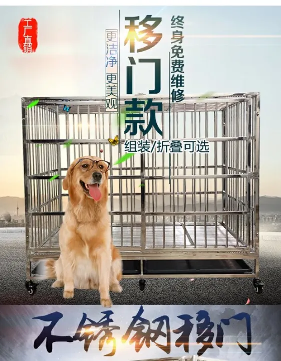Stainless steel dog cage small, medium and large dogs Teddy Golden ...