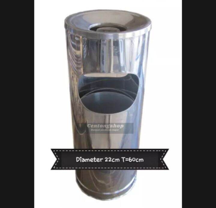 Tempat Sampah Asbak Stainless Besar Tong Sampah Stainles Tinggi 60 Cm Lazada Indonesia
