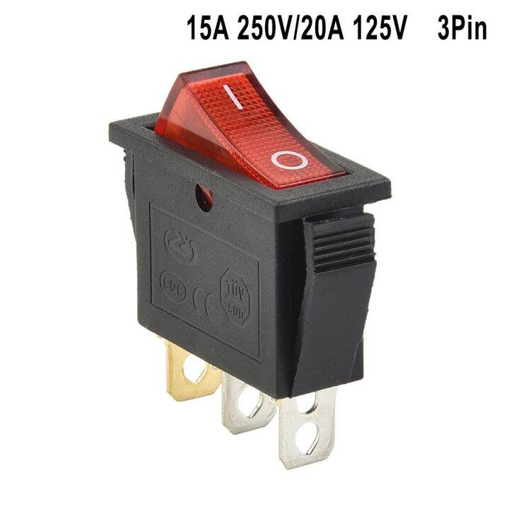 Red With Light On-off 3pin 15A 250V 20A 125V Easily Installed Rocker ...